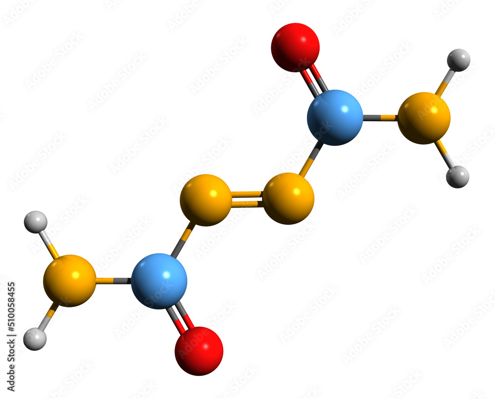 3D image of Azodicarbonamide skeletal formula - molecular chemical ...