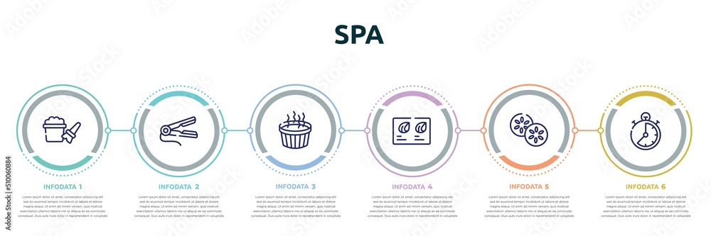 spa concept infographic design template. included bubbles, hair ...