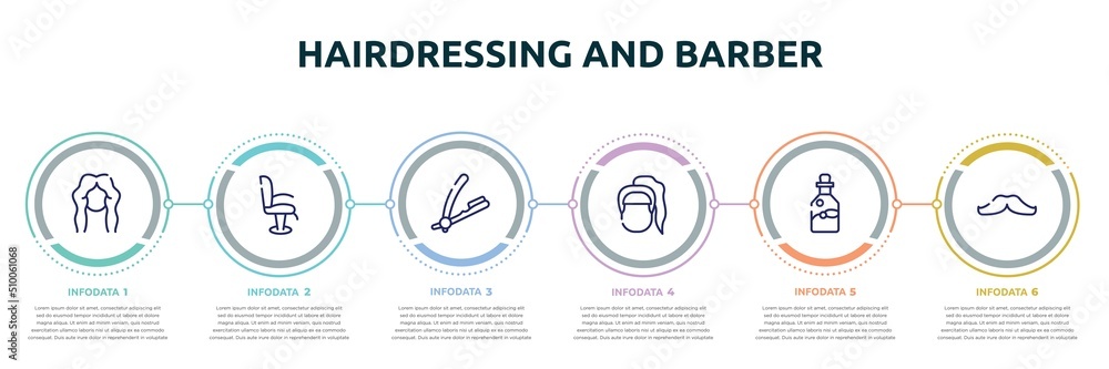hairdressing and barber concept infographic design template. included ...
