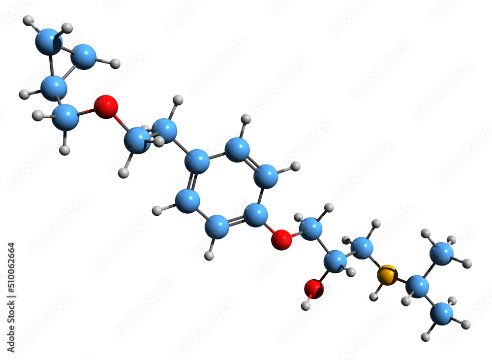 3D image of Betaxolol skeletal formula - molecular chemical structure ...