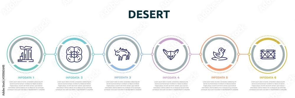 desert concept infographic design template. included relics, poppy ...
