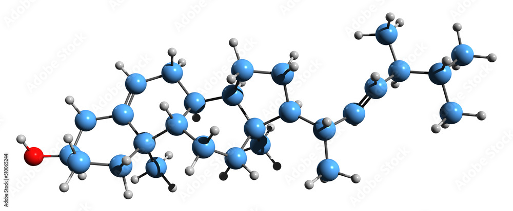 3D image of brassicasterol skeletal formula - molecular chemical ...
