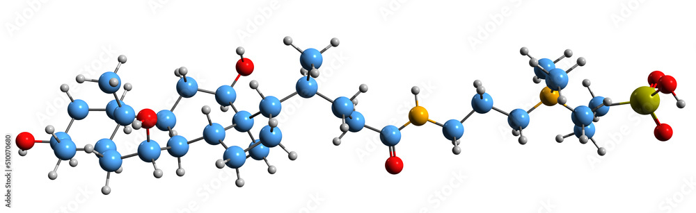 3D image of CHAPS detergent skeletal formula - molecular chemical ...