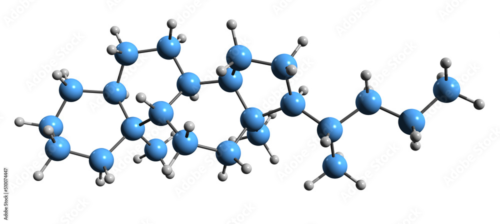 3D image of Cholane skeletal formula - molecular chemical structure of ...