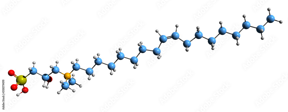 3D image of Coco-Hydroxysultaine skeletal formula - molecular chemical ...