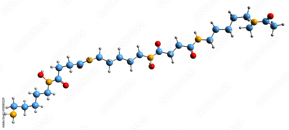 3D image of Deferoxamine skeletal formula - molecular chemical ...
