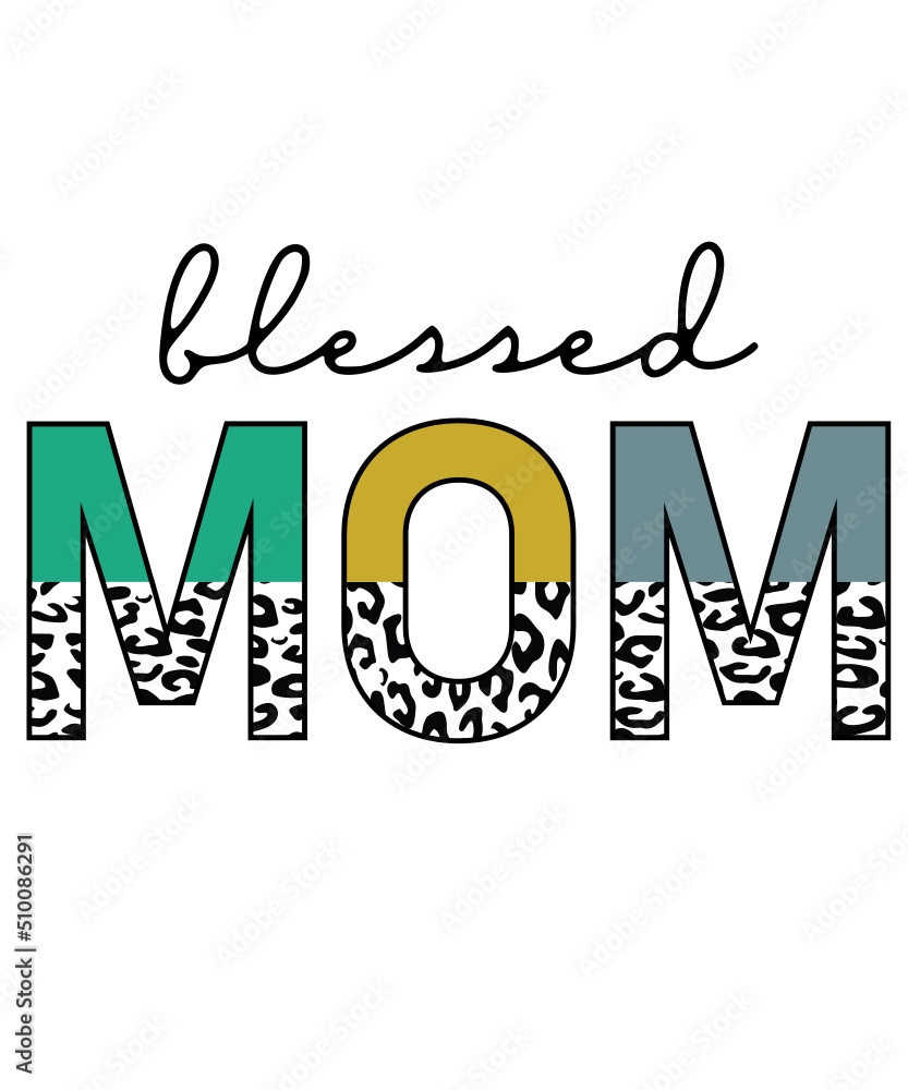 blessed mom half leopard print png svg, mom svg png, mom svg, mom ...