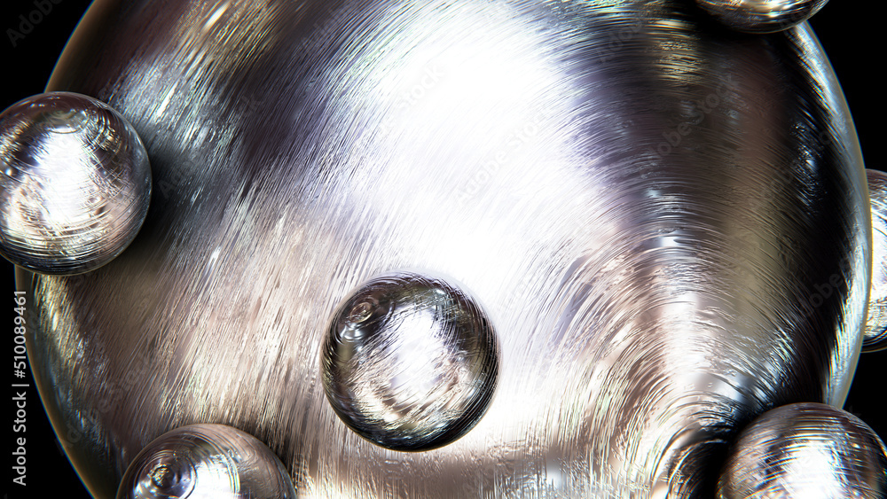 Realistic 3D illustration of the textured scratched silver stainless ...