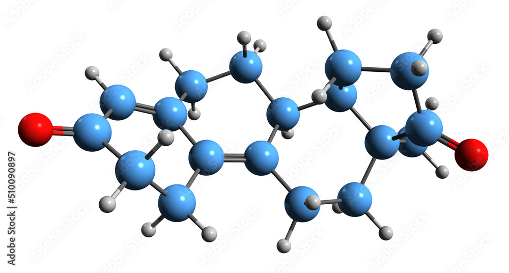 3D image of Dienedione skeletal formula - molecular chemical structure ...