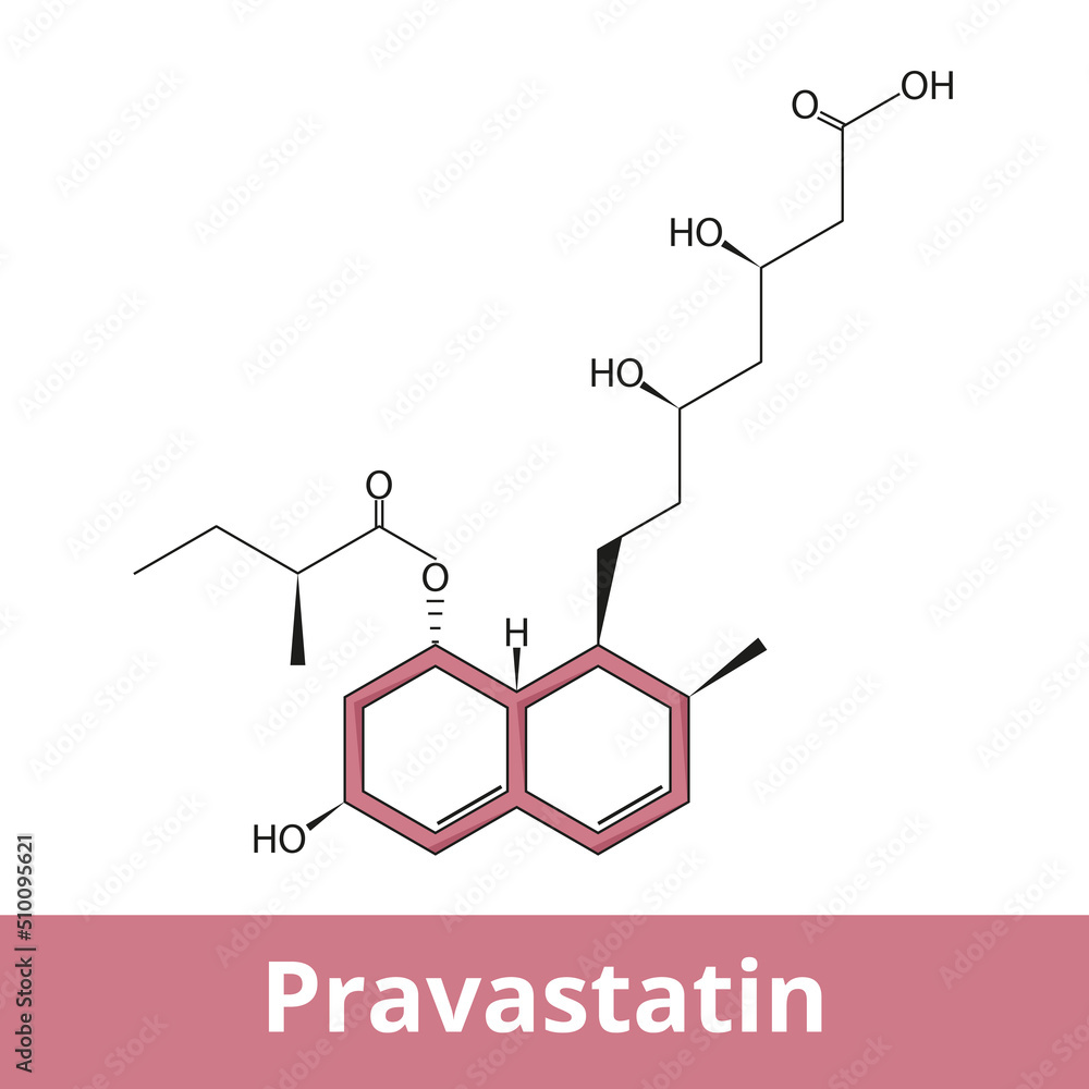 Chemical structure of pravastatin. Pravastatin is a statin medication ...