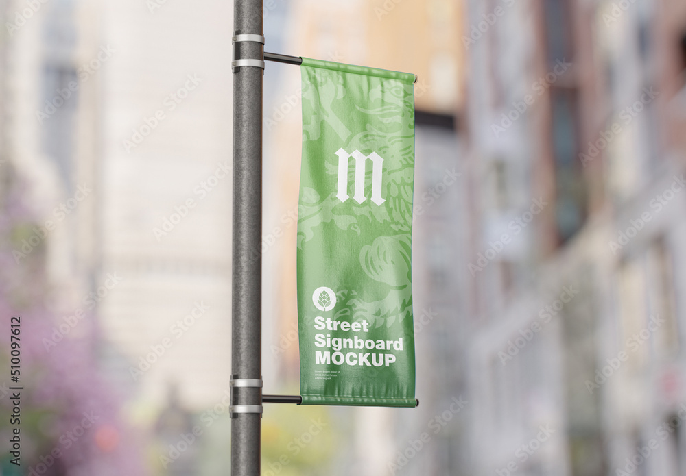 Street Banner Mockup Stock Template | Adobe Stock