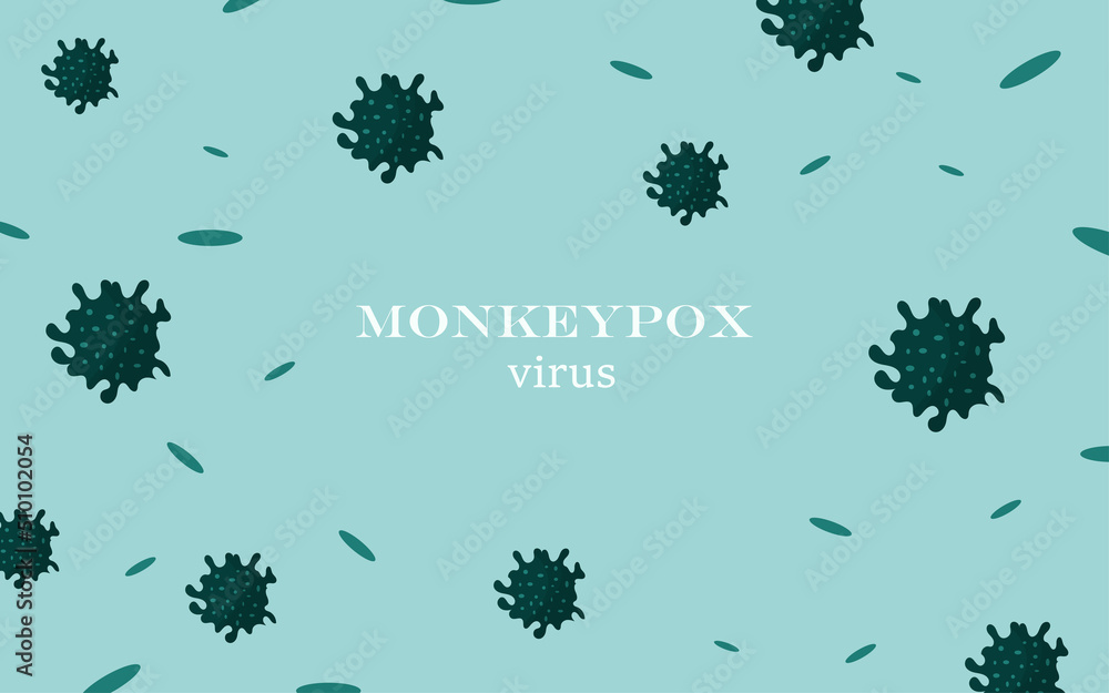Banner with monkeypox viruses to inform about the spread of the disease ...