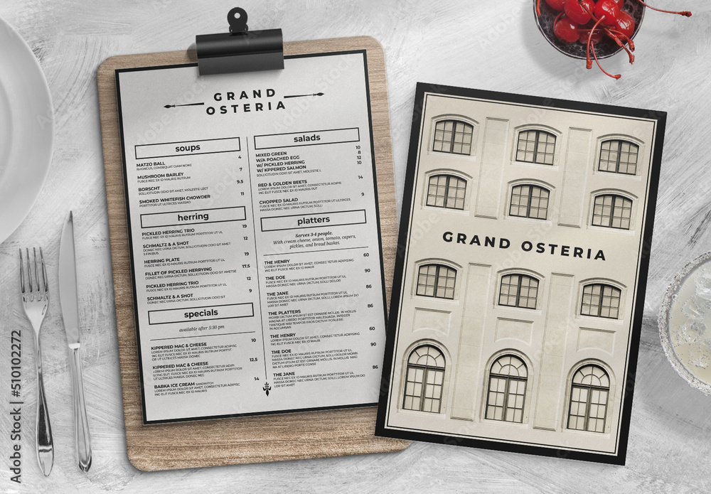 Restaurant Food Menu Layout Stock Template | Adobe Stock