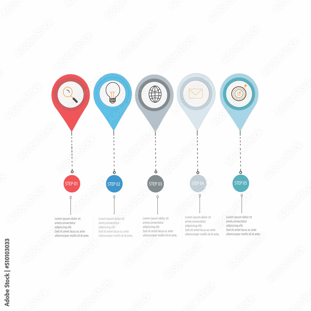 infographic, 5, element, diagram, graphic, idea, info, option ...