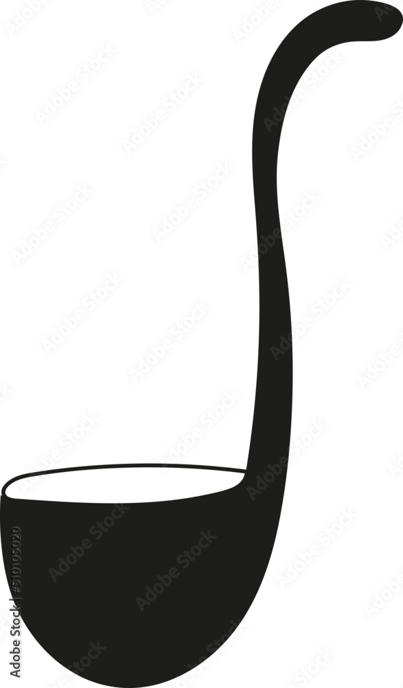 Black and White Ladle Icon / Logo Template Line Art Illustration Stock ...