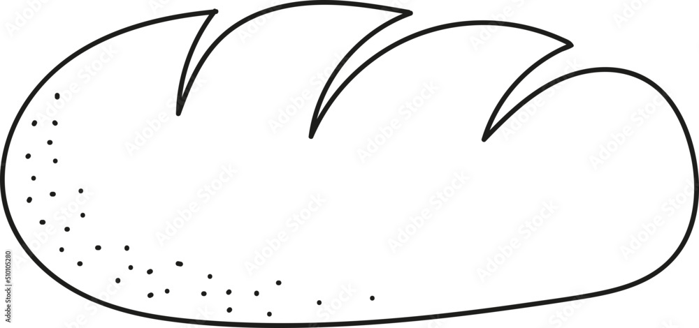 Black and White Bread Loaf Icon / Bakery Logo Template Line Art ...