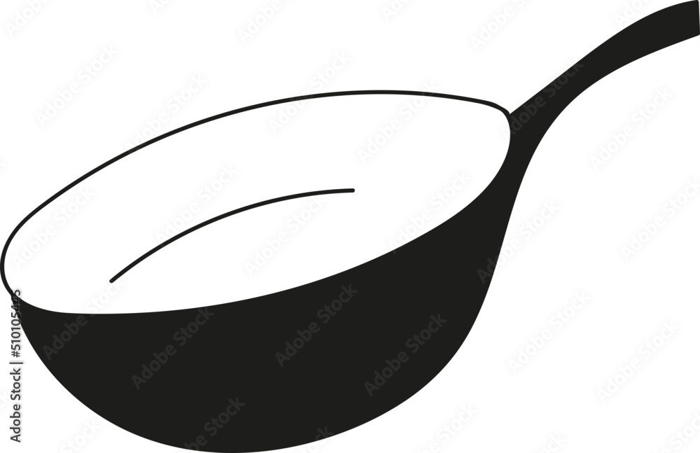 Black and White Wok Pan Icon / Chinese Restaurant Logo Template ...