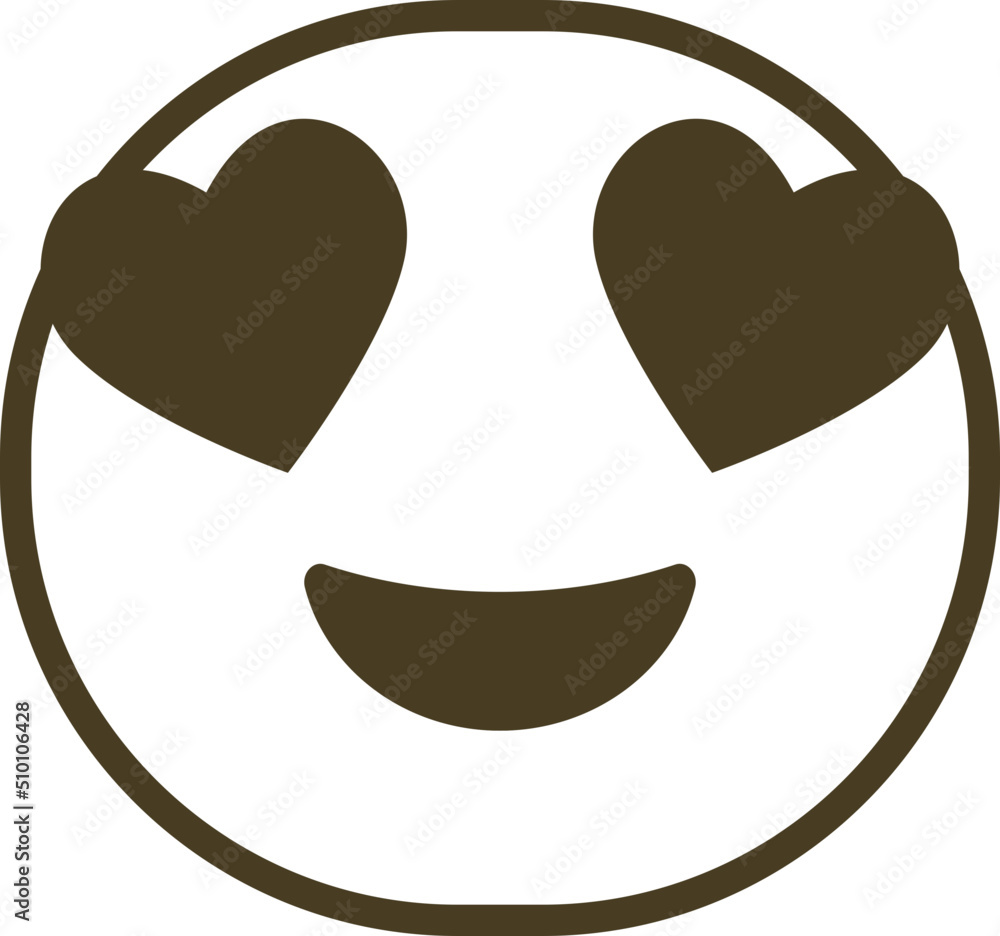 Vetor de Black and white In Love Emoticon / Emoji Character ...