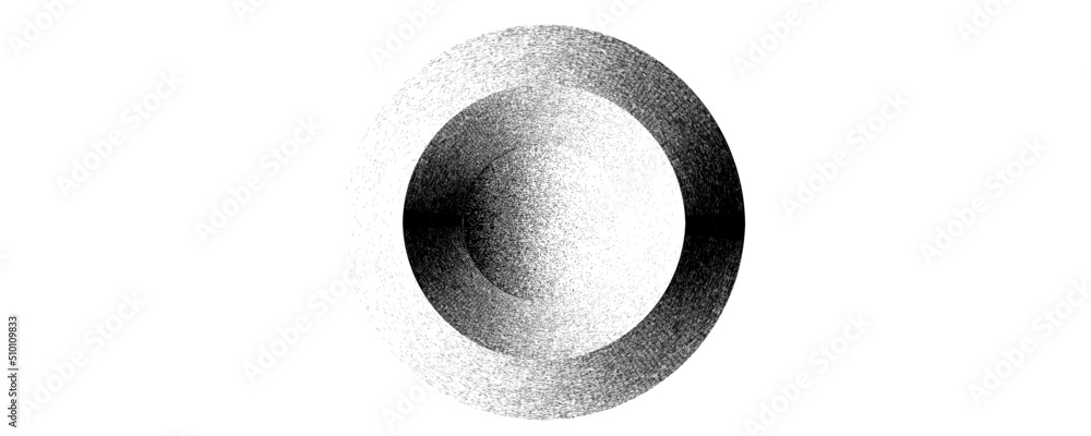 Distress basic geometric shape design . Noise dispersion circle logo ...