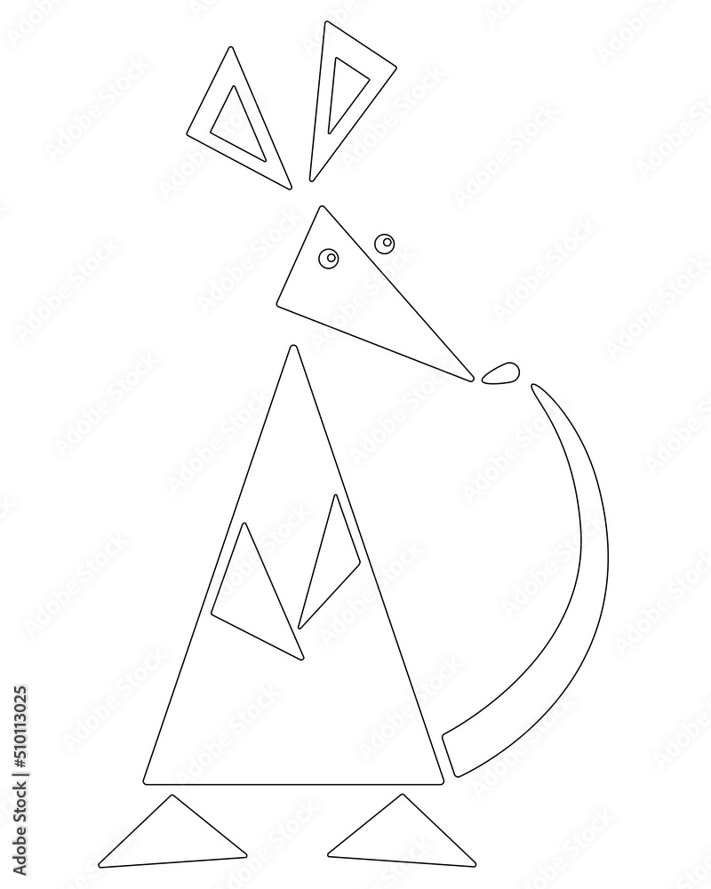 Rat made of triangles, a funny animal made of geometric shapes - a ...