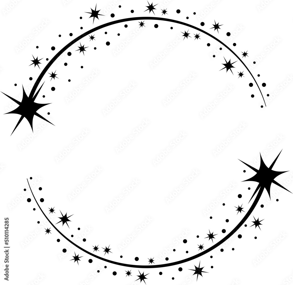 Stardust shiny star circle frame Stock Vector | Adobe Stock