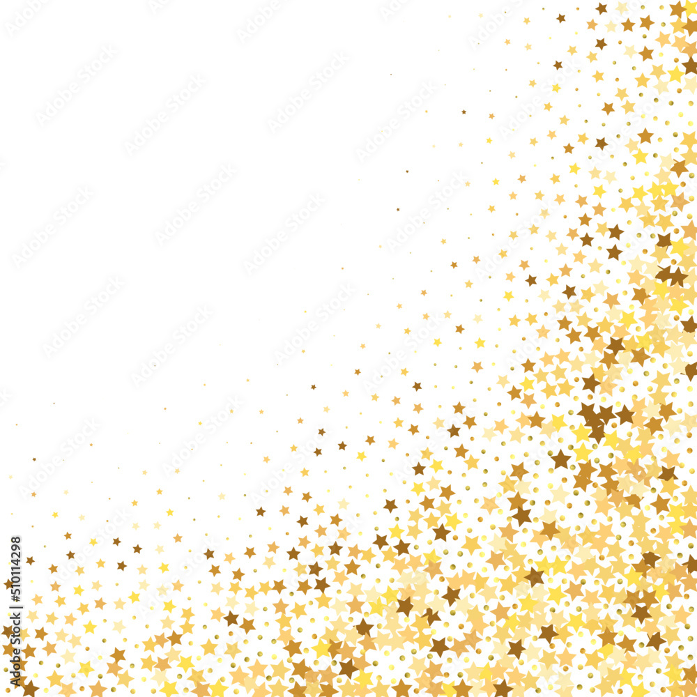 Star Sequin Confetti Frame. Gold Glitter. Falling Particles on Floor ...