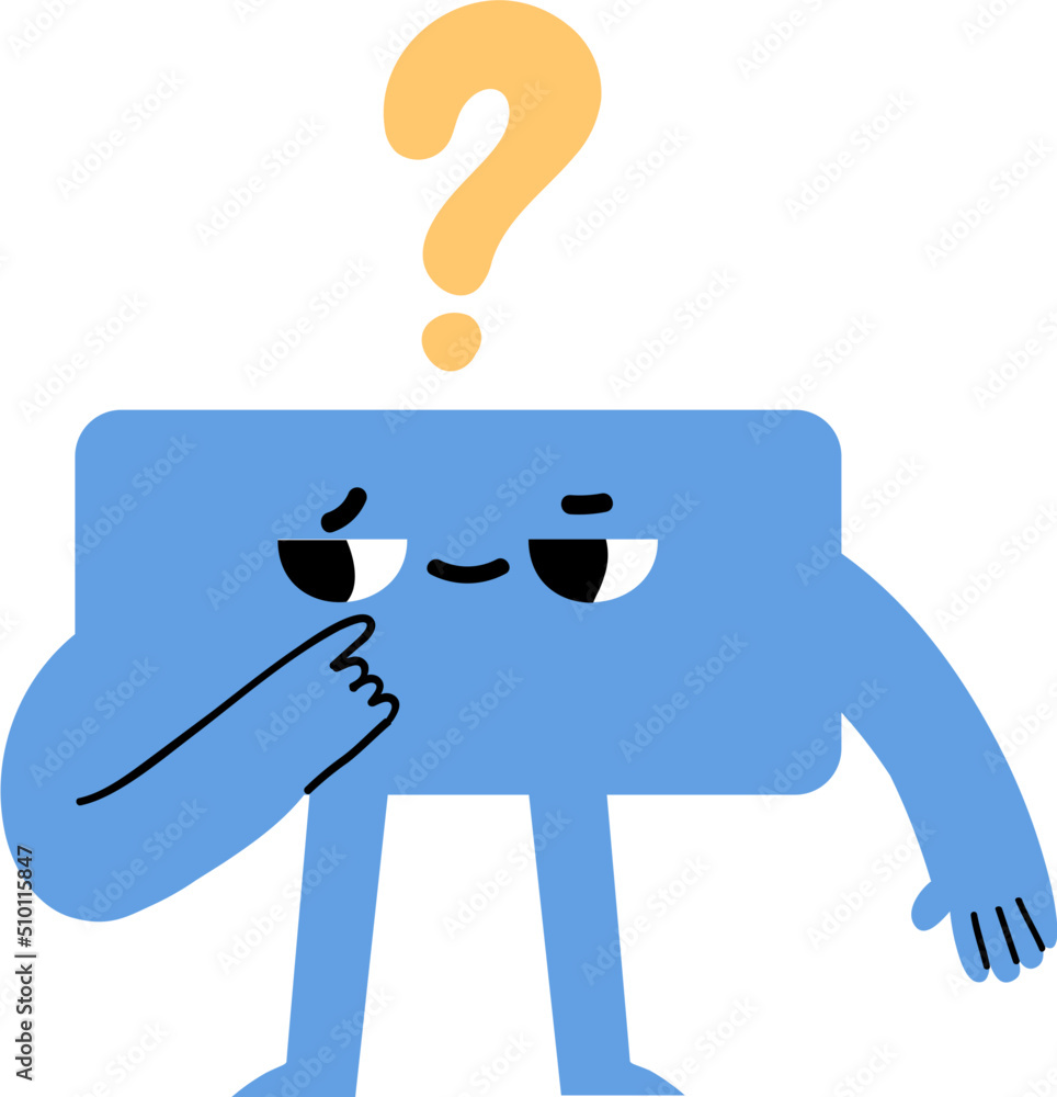 Funny rectangle with question mark Stock Vector | Adobe Stock