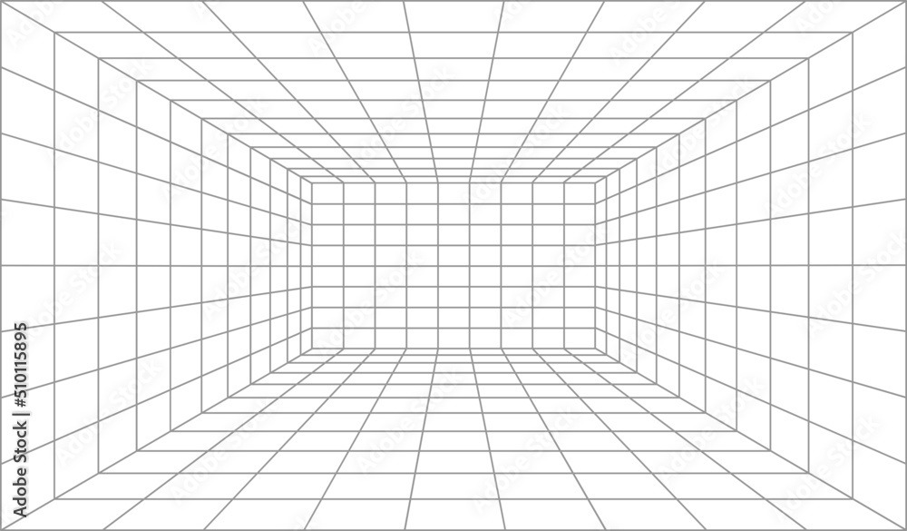 3d perspective line grid wire Stock Vector | Adobe Stock
