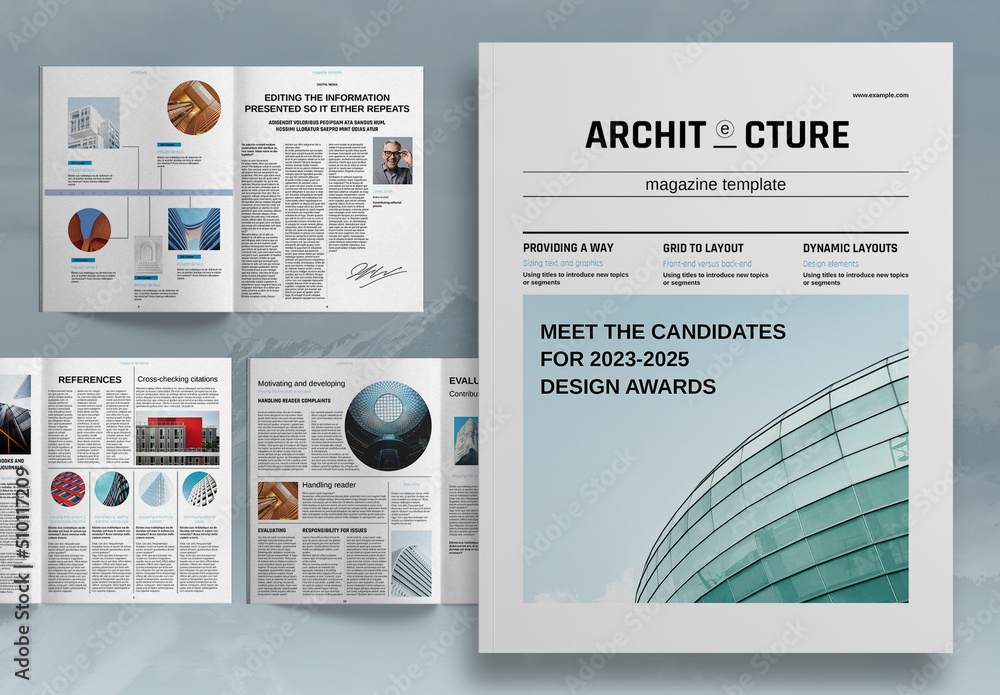 Architecture Magazine Layout Stock Template | Adobe Stock