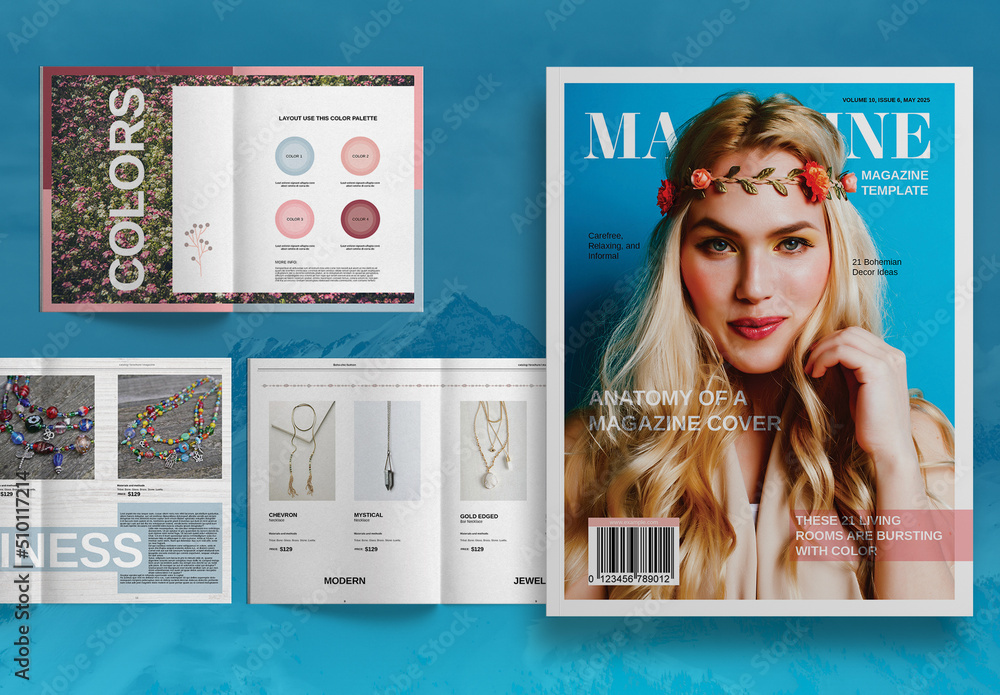 Fashion Magazine Layout Stock Template | Adobe Stock