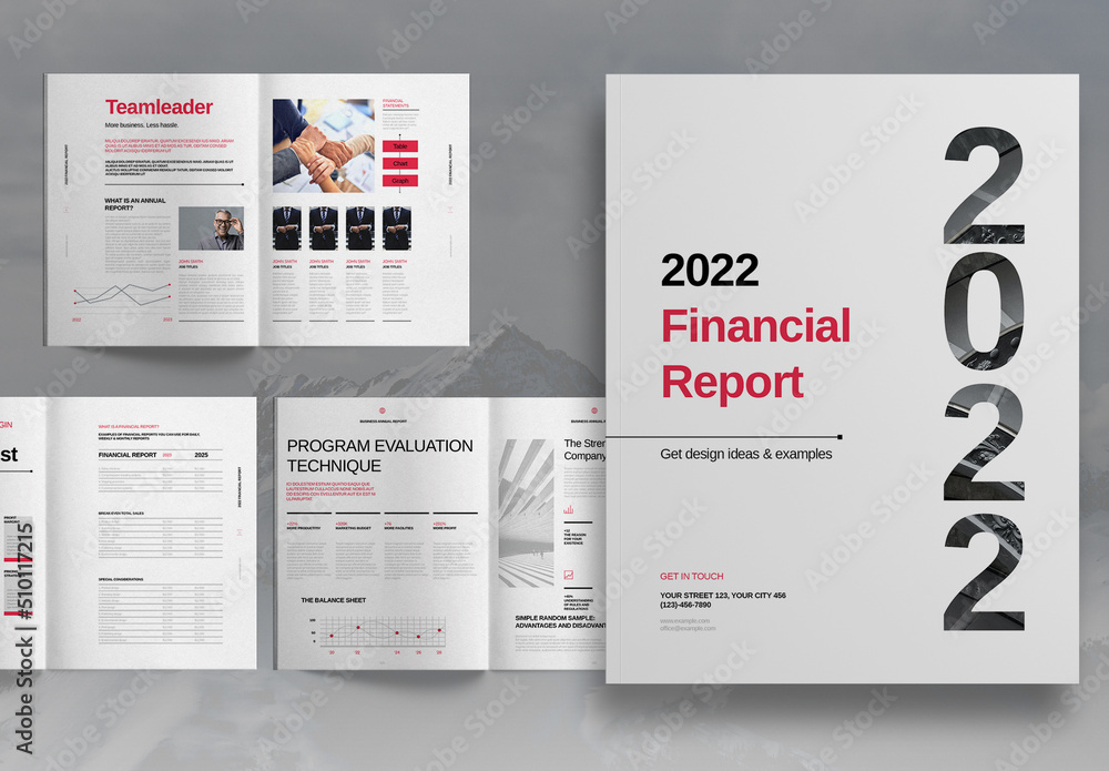 Financial Report Layout Stock Template | Adobe Stock