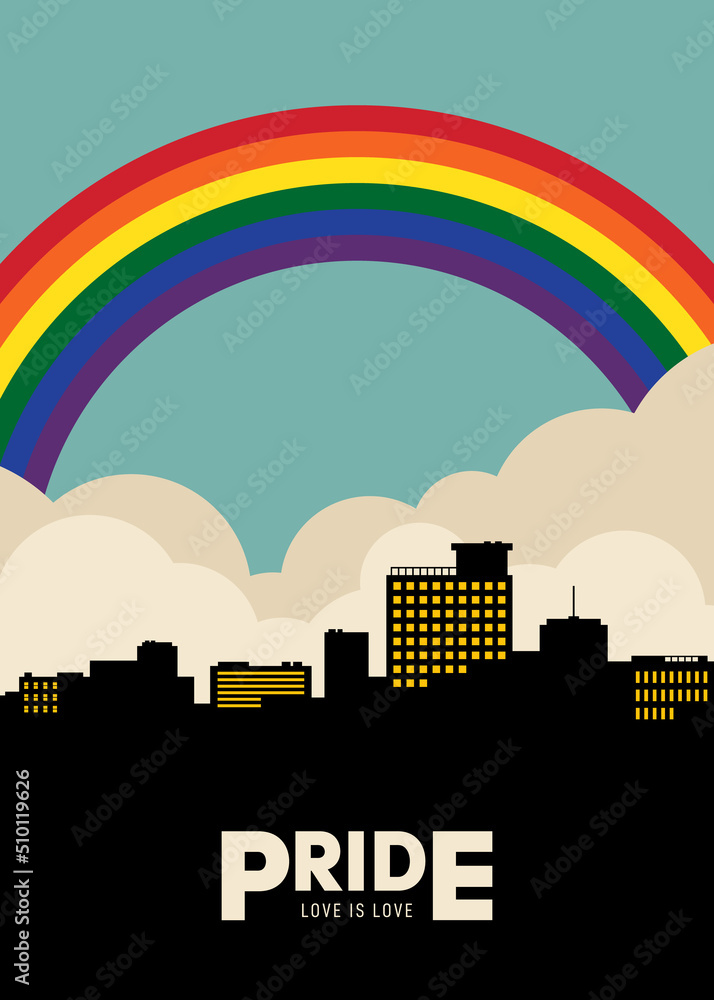 LGBTQ community pride month poster design template. Human rights and ...