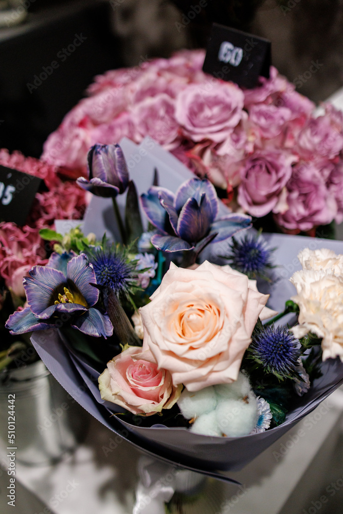 Floral composition with different types of flowers Stock Photo | Adobe ...