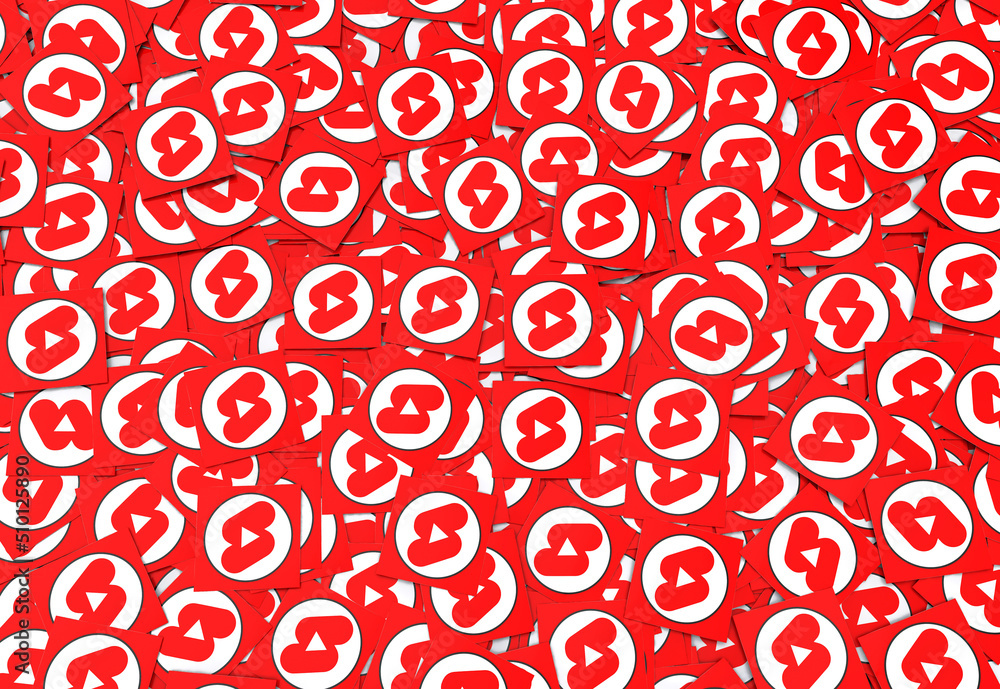 youtube shorts, social media 3d Logo Visual Scene Stock Photo | Adobe Stock