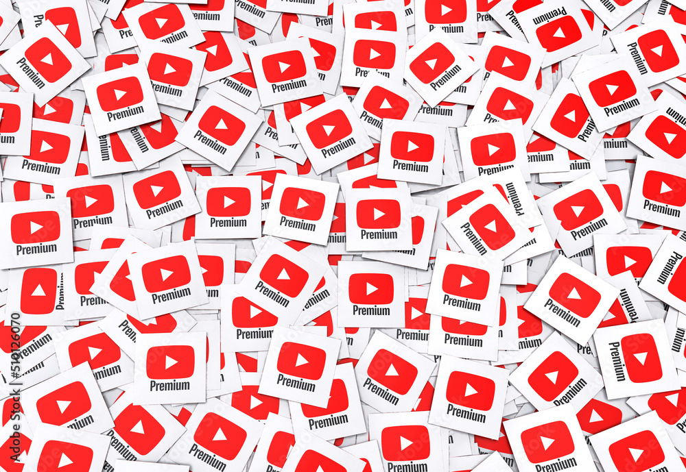 youtube premium, social media 3d Logo Visual Scene Stock Photo | Adobe ...