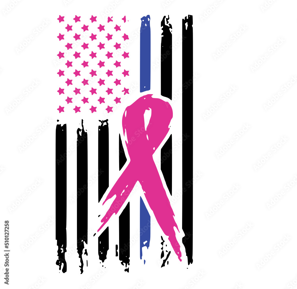 blue cancer usa flag svg png, cancer svg, Fight svg, cancer fight svg ...