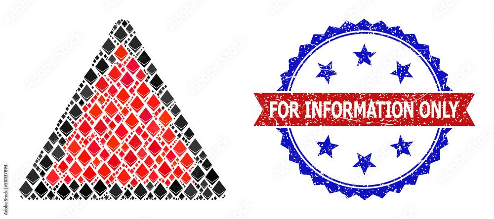 Vector jevel collage danger triangle template icon, and bicolor dirty ...