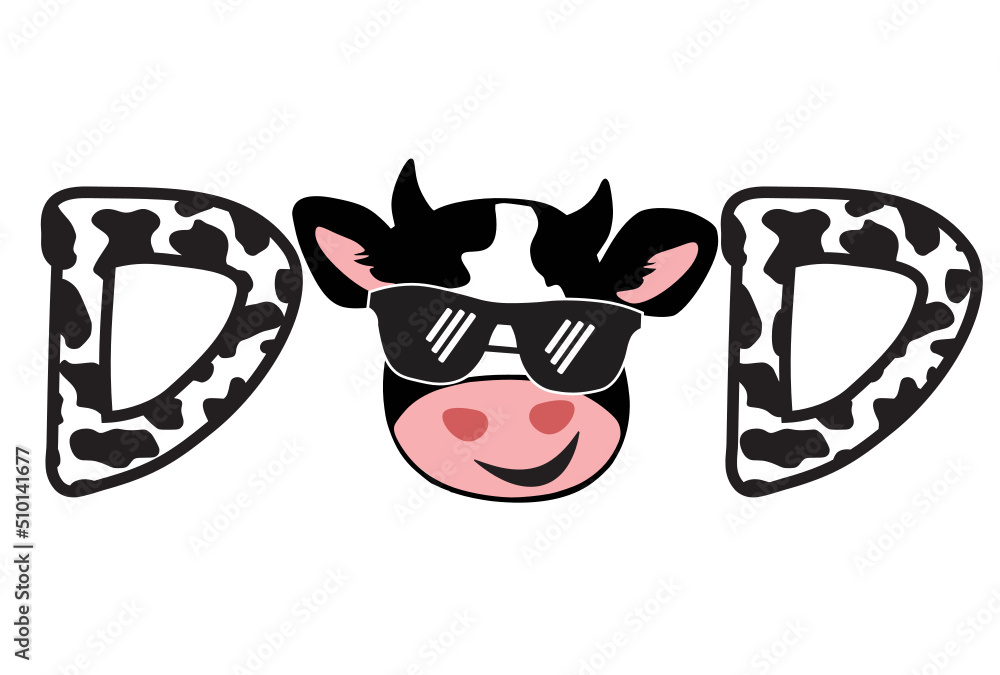 cow dad svg, cow dad father svg png, cow face dad svg png, cow family ...