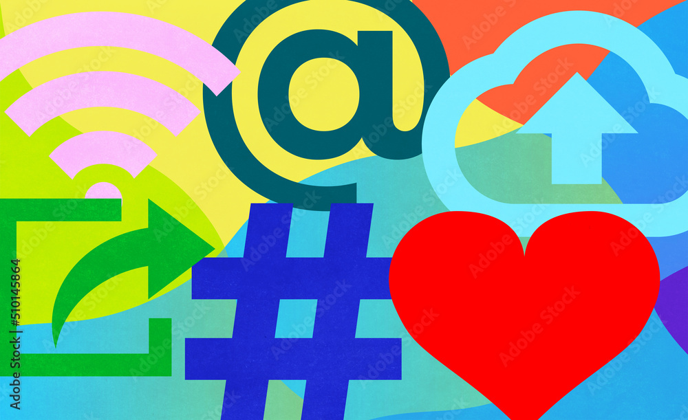 Internet Communication and Digital Marketing Symbols Stock Photo ...