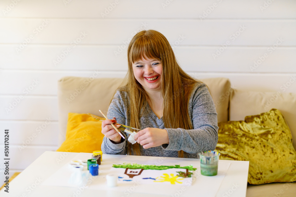 down syndrome artist Stock Photo | Adobe Stock
