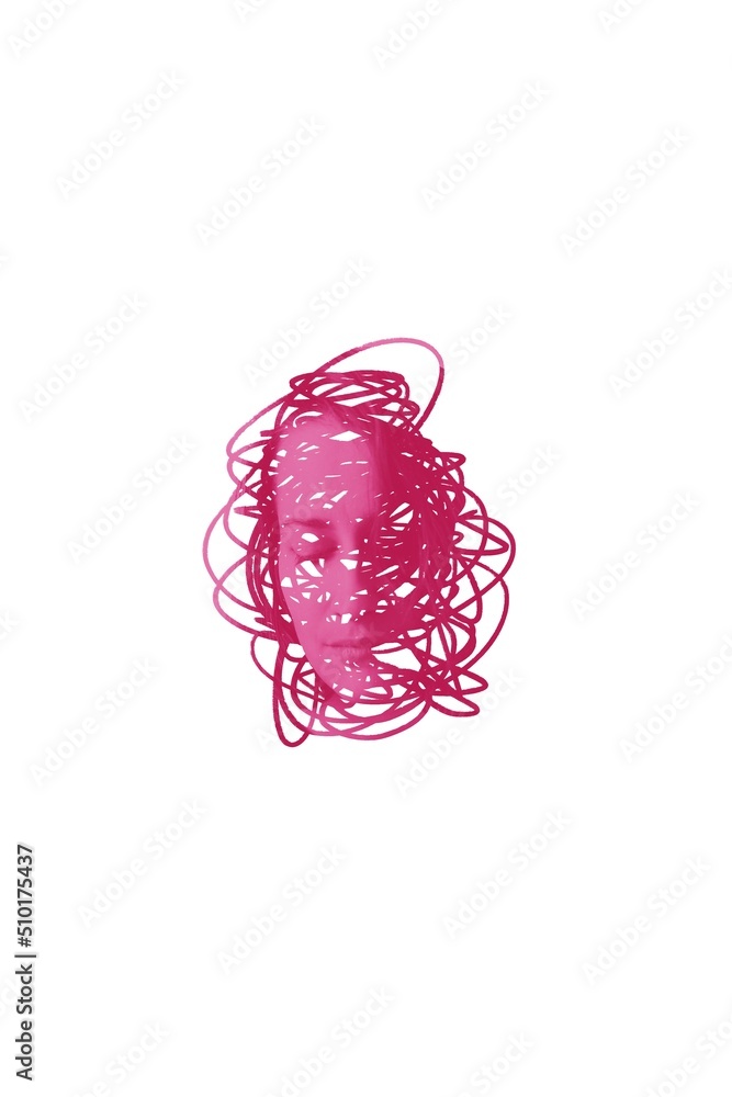 pink scribble with human face Stock Photo | Adobe Stock