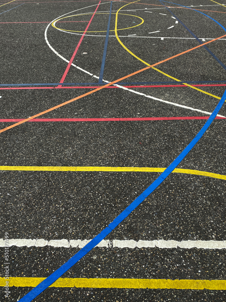 coloured lines on sports field Stock Photo | Adobe Stock