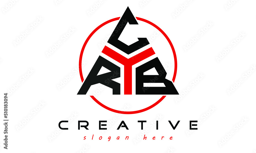 RCB three letter creative triangle shape in circle logo design vector ...