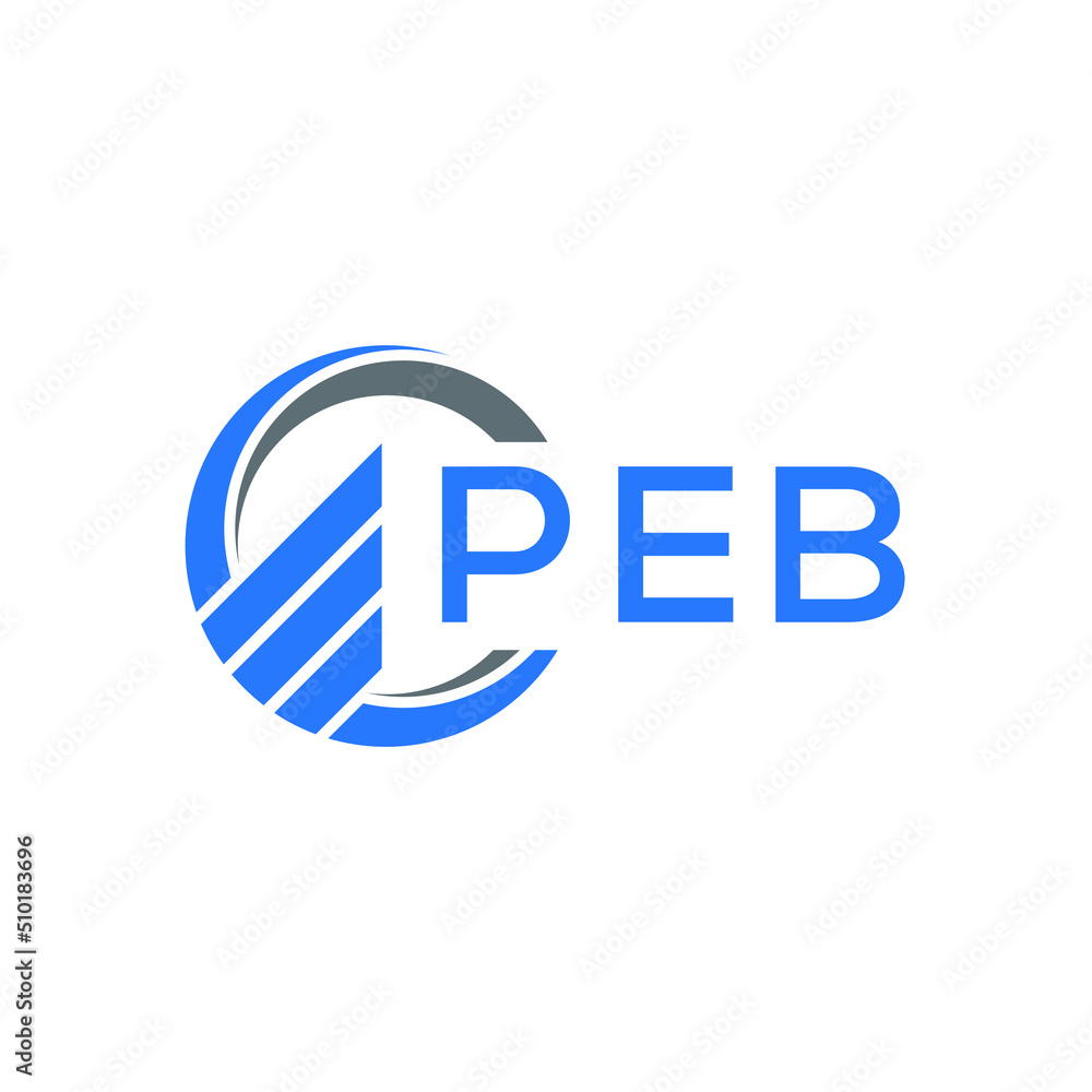 PEB Flat accounting logo design on white background. PEB creative initials Growth graph letter ...