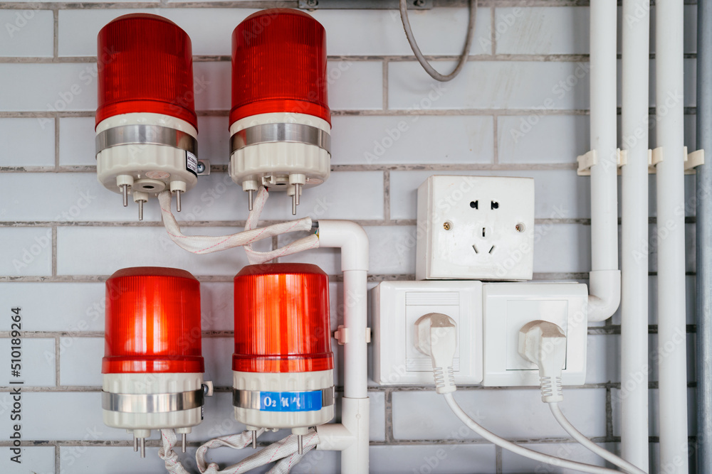Gas detection alarm device in the laboratory Stock Photo | Adobe Stock