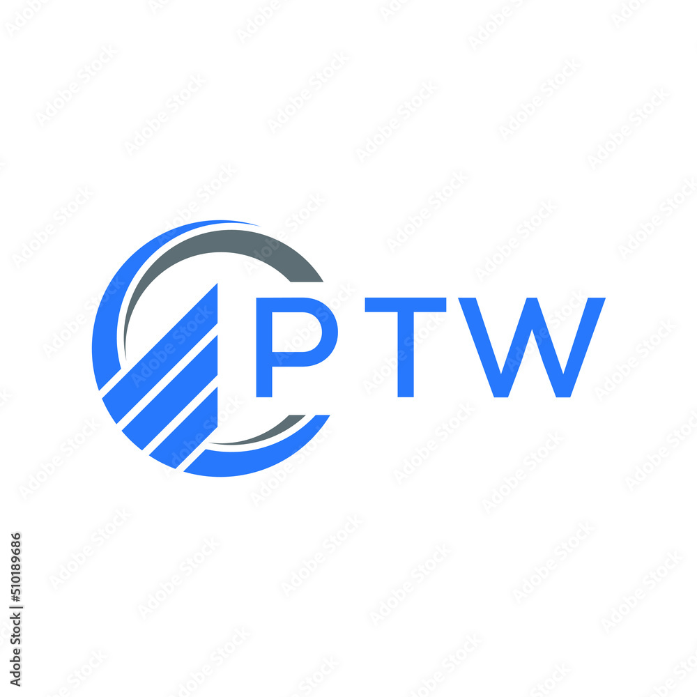 PTW Flat accounting logo design on white background. PTW creative ...