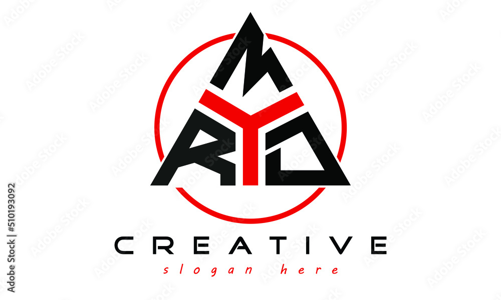 RMD three letter creative triangle shape in circle logo design vector ...