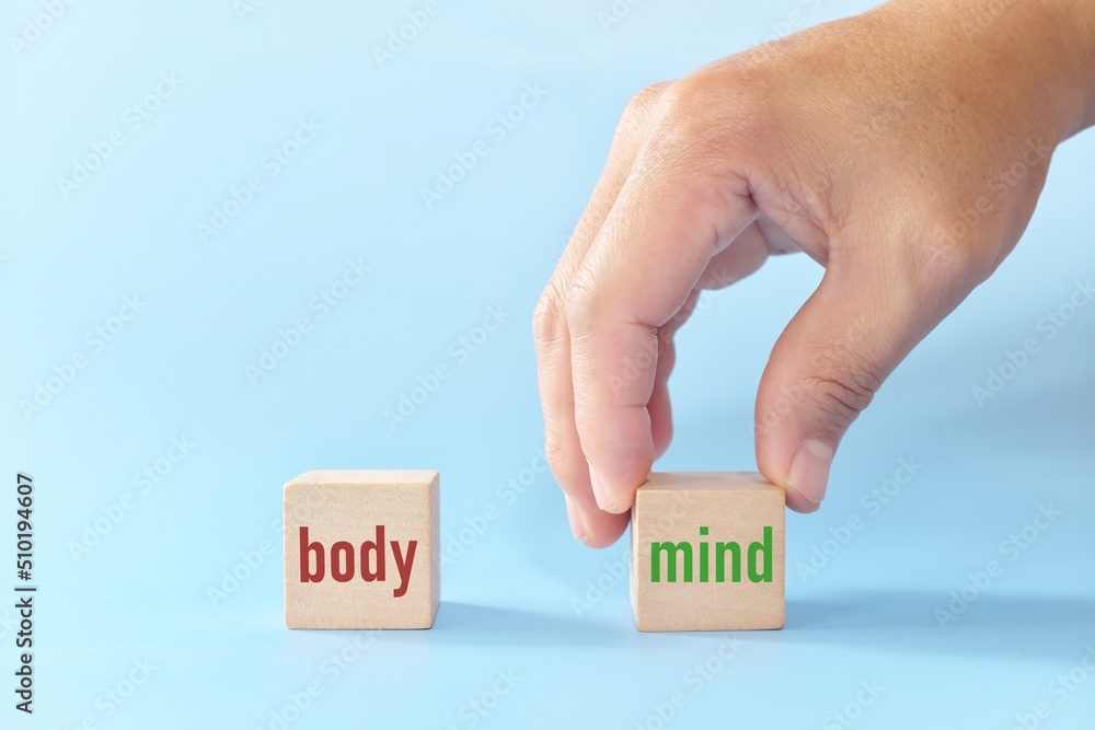 Mental health over physical health concept. Human hand choose healthy ...
