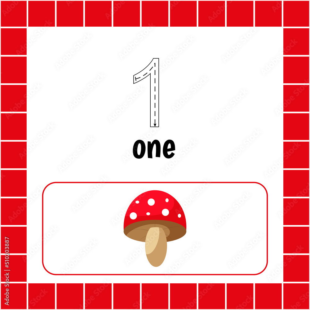 Cards with numbers for children. Trace the line. For kids learning to ...
