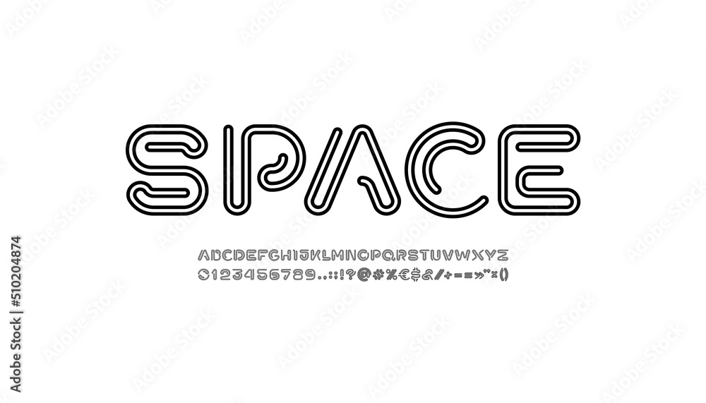 Future style alphabet, trendy font, technology style letters and ...